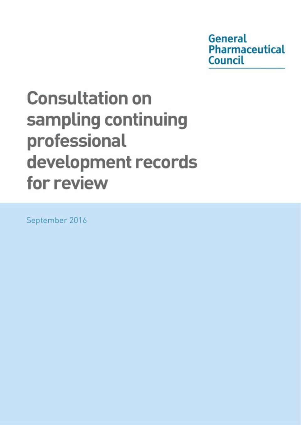 GPhC CPD Sampling Consultation | The Pharmacists' Defence Association